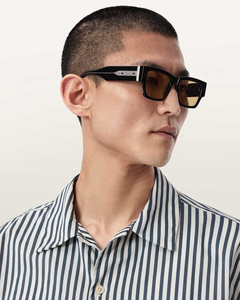 Iggy Square Framed Sunglasses GLOSS BLACK | ALLSAINTS Canada